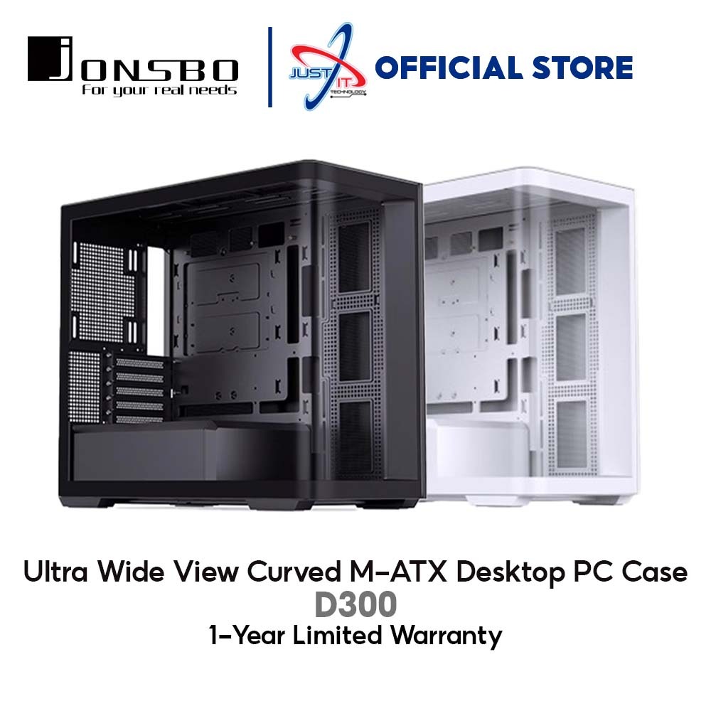 JONSBO D300 ULTRA WIDE VIEW CURVED M-ATX DESKTOP PC CASE / CASING ...