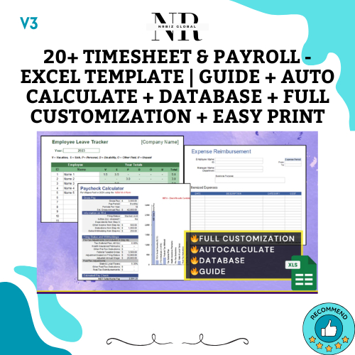20+ Timesheet & Payroll - Excel Template | Shopee Malaysia