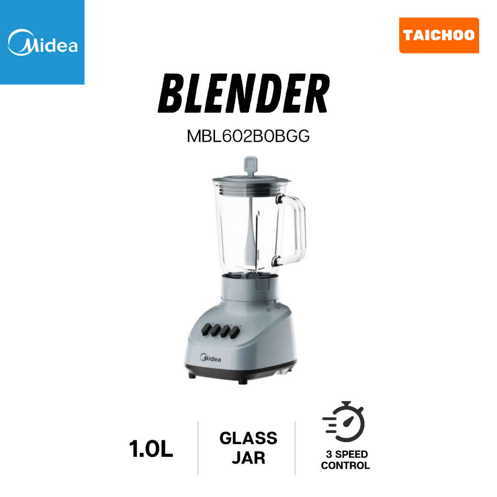 Midea Blender 1L Glass Jar 600W MBL602B0BGG/MBL603B0BGG | Shopee Malaysia