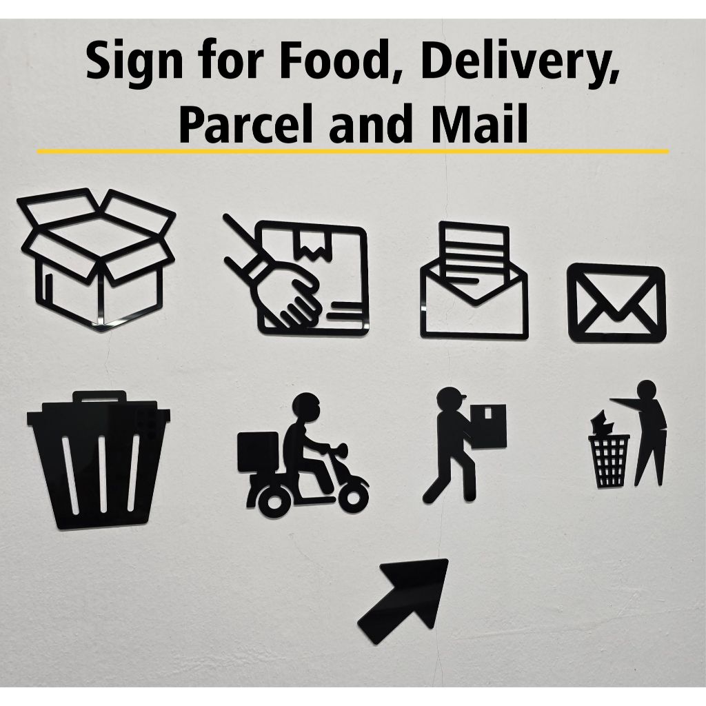 Acrylic Signage for Food, Delivery, Parcel and Mail Sign Minimalist ...