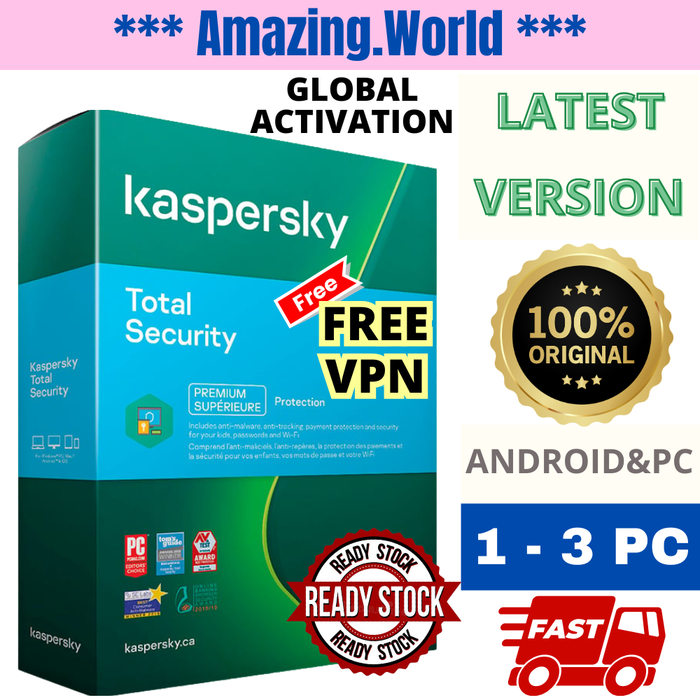 Kaspersky Antivirus Total Security | Latest Version - GENUINE LICENSE ...