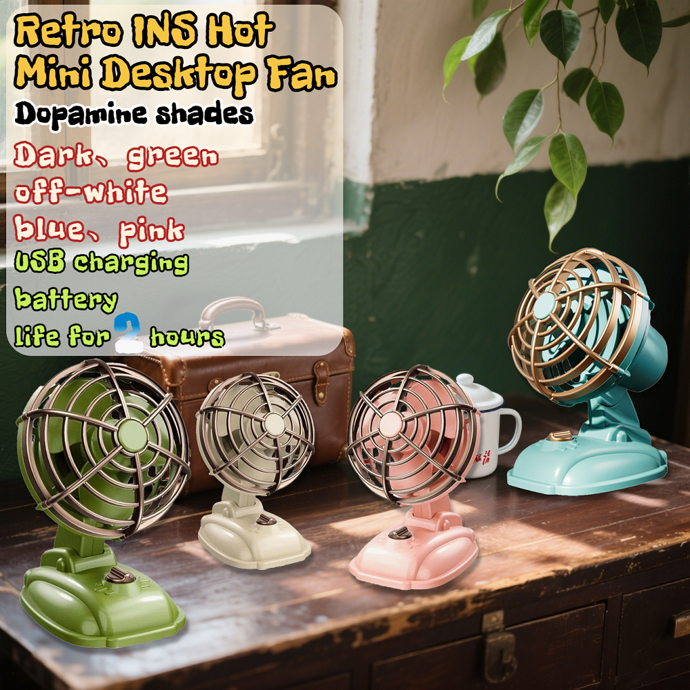 Usb Retro Mini Fan Toy Charging Desktop Small Table Fan Student Fan for ...