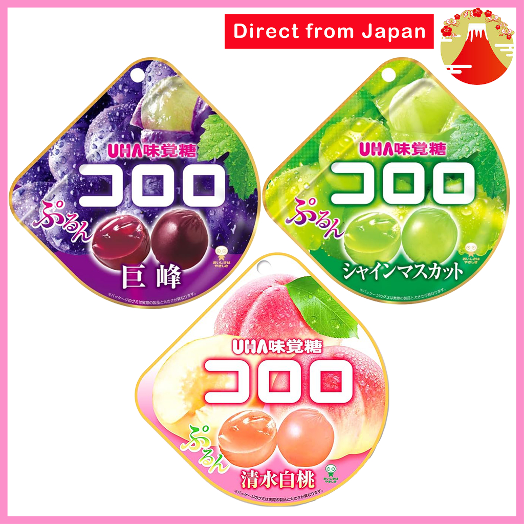 Kororo gummy candies UHA Mikakuto Kyoho grape Shine Muscat Peach 48g | Shopee Malaysia