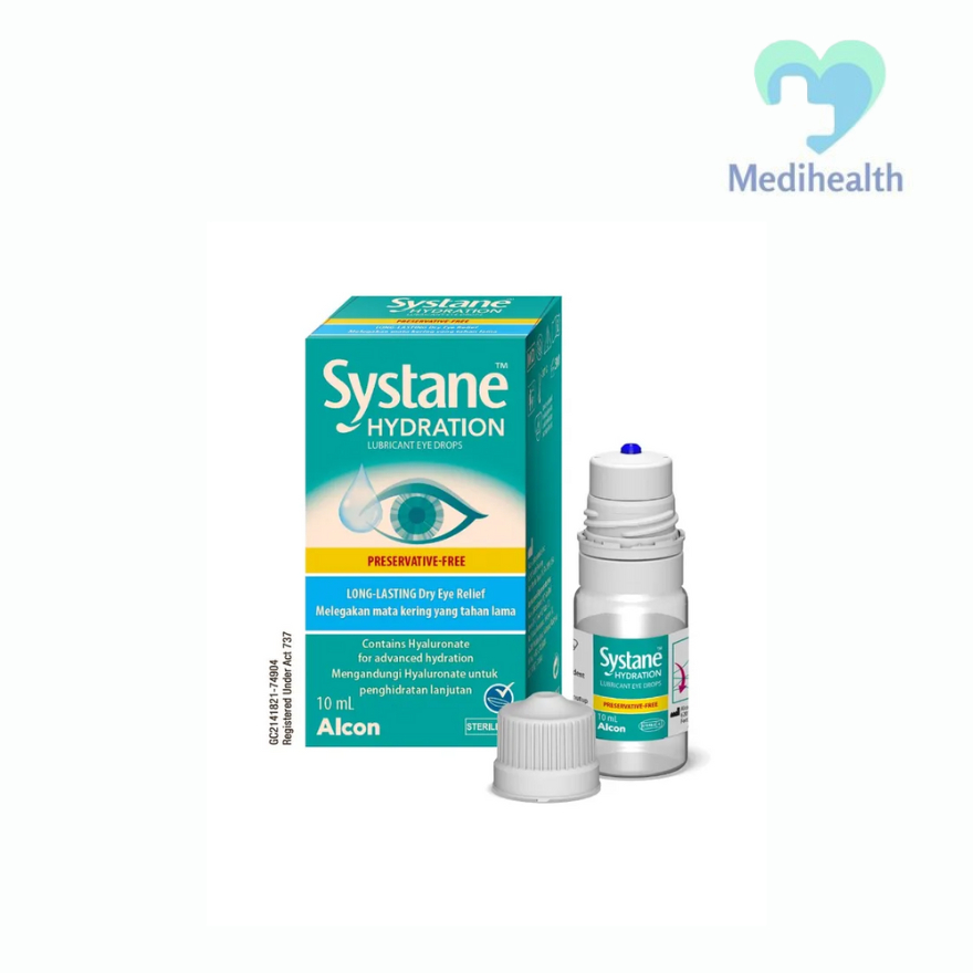 ALCON SYSTANE HYDRATION LUBRICANT EYE DROPS PRESERVATIVE-FREE 10ML ...