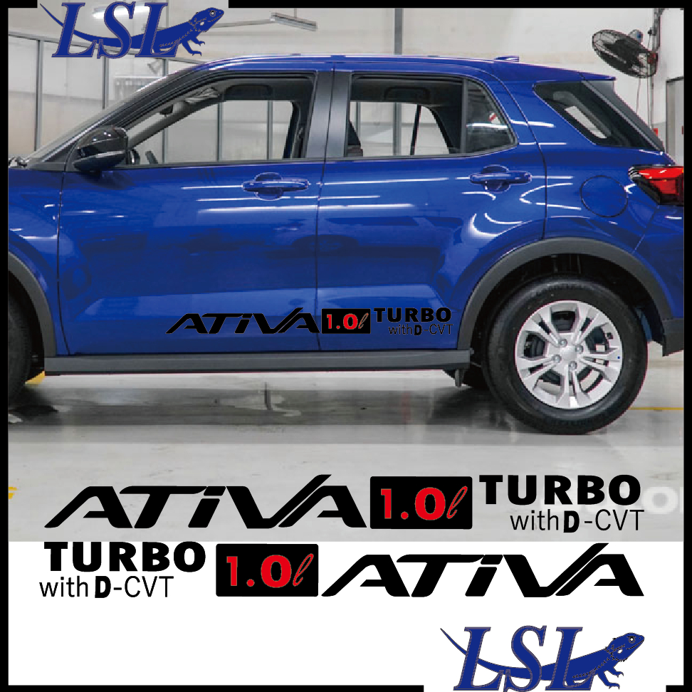 Ativa Perodua Side Body Sticker – Sporty Car Styling Vinyl Decal ...