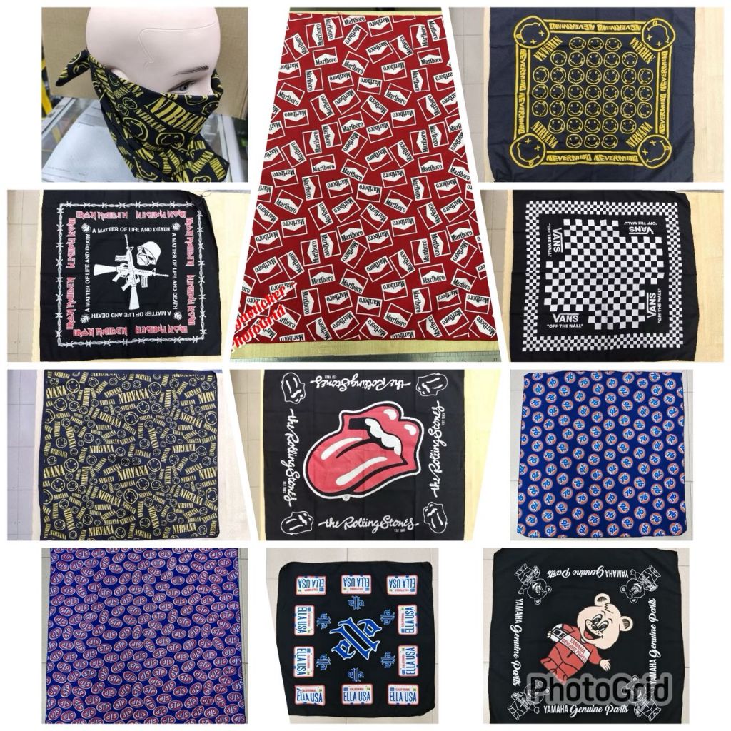 Buff bandana scarf mask sarung kepala scarves iron maiden malboro ...