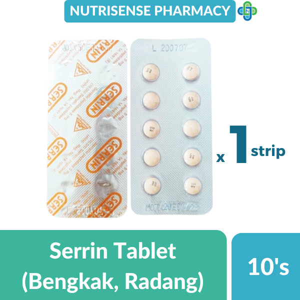 Serrin Tablet (bengkak, radang) 10's | Shopee Malaysia