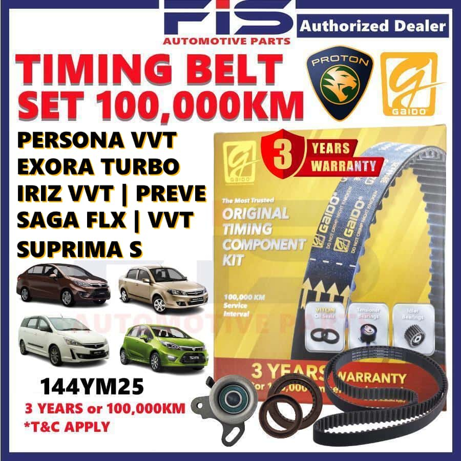 FIS Original GAIDO Proton Timing Belt Saga FLX Saga Persona VVT Exora ...