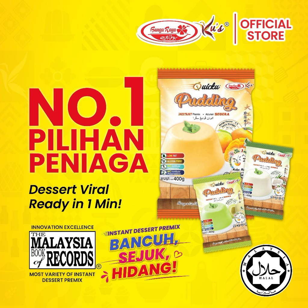BUNGA RAYA KUS [Quicku] Serbuk Puding Segera 400g || BUNGA RAYA KUS ...