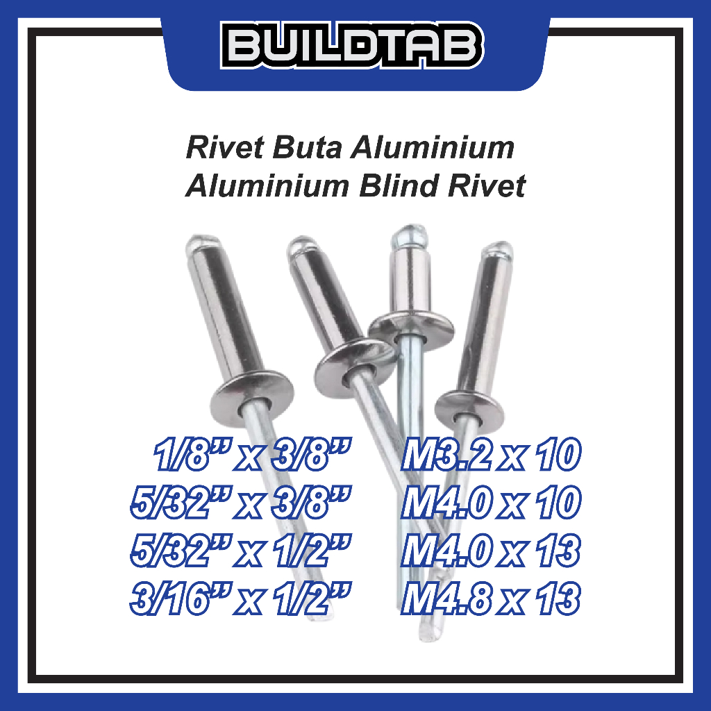 Rivet Buta (500/1000pcs) Jaguar Aluminium Alloy Blind Rivet Nail Rivet ...
