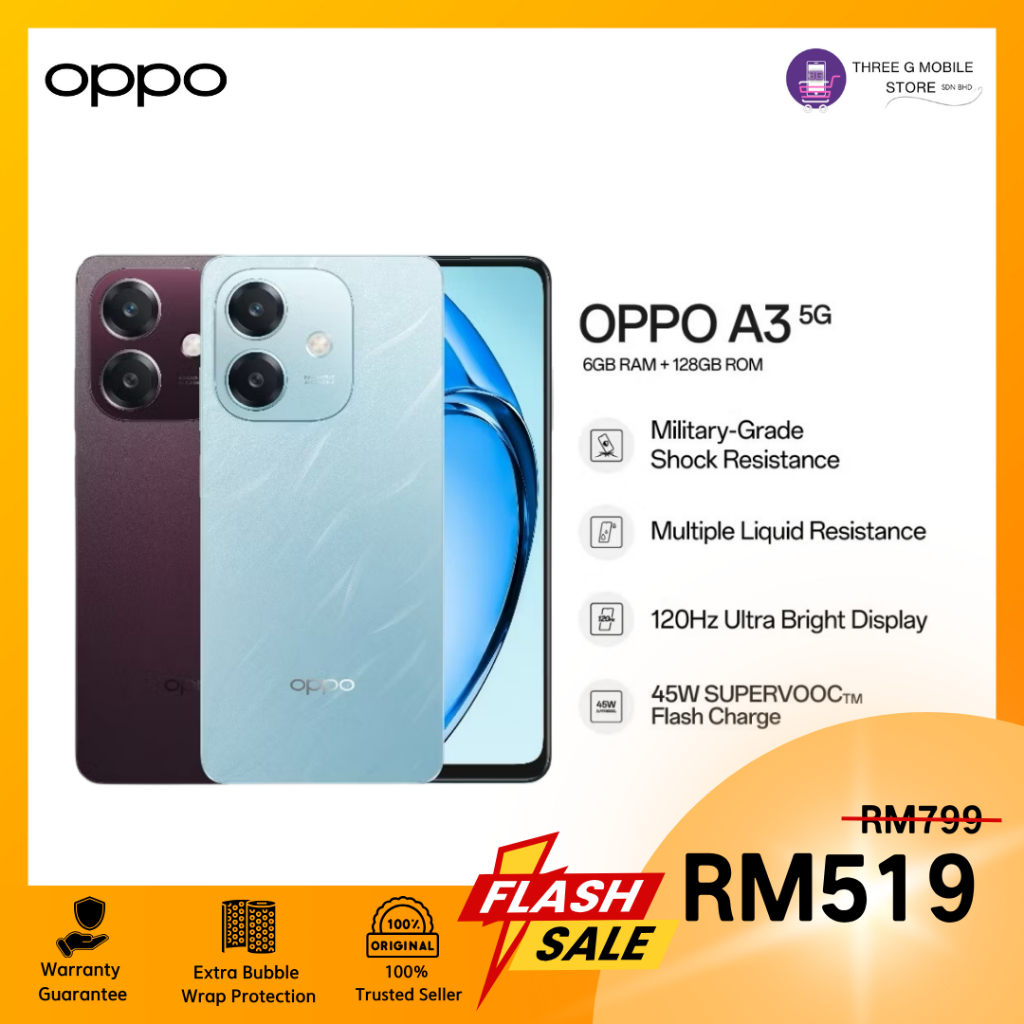 OPPO A3 5G (6GB+128GB) Smartphone Multiple Liquid Resistance 120Hz ...