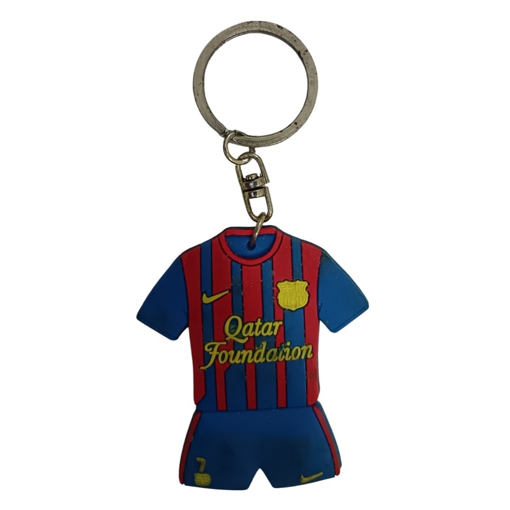FC Barcelona Qatar Foundation Rubber Keyring - David Villa #7 | Shopee ...