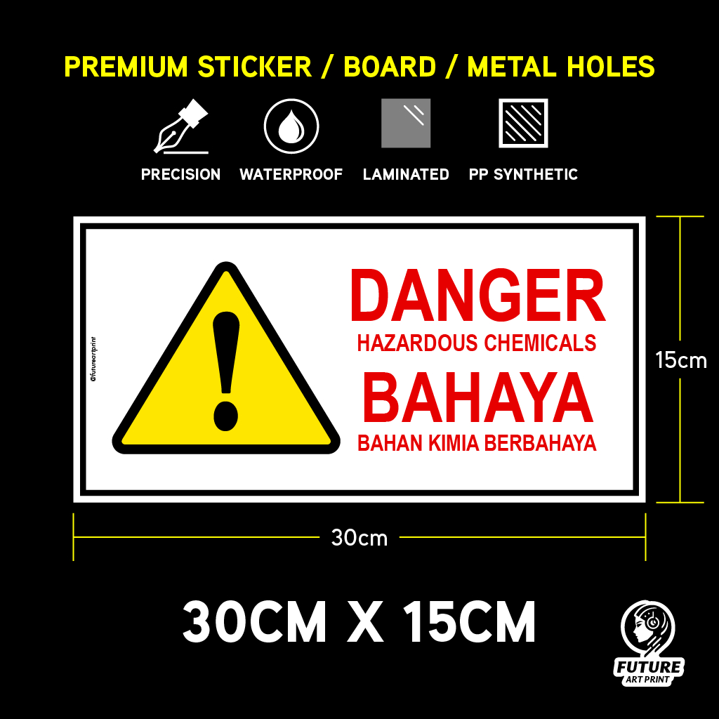 Danger Hazardous Chemicals. Bahaya Bahan Kimia Berbahaya. Sticker Sign ...