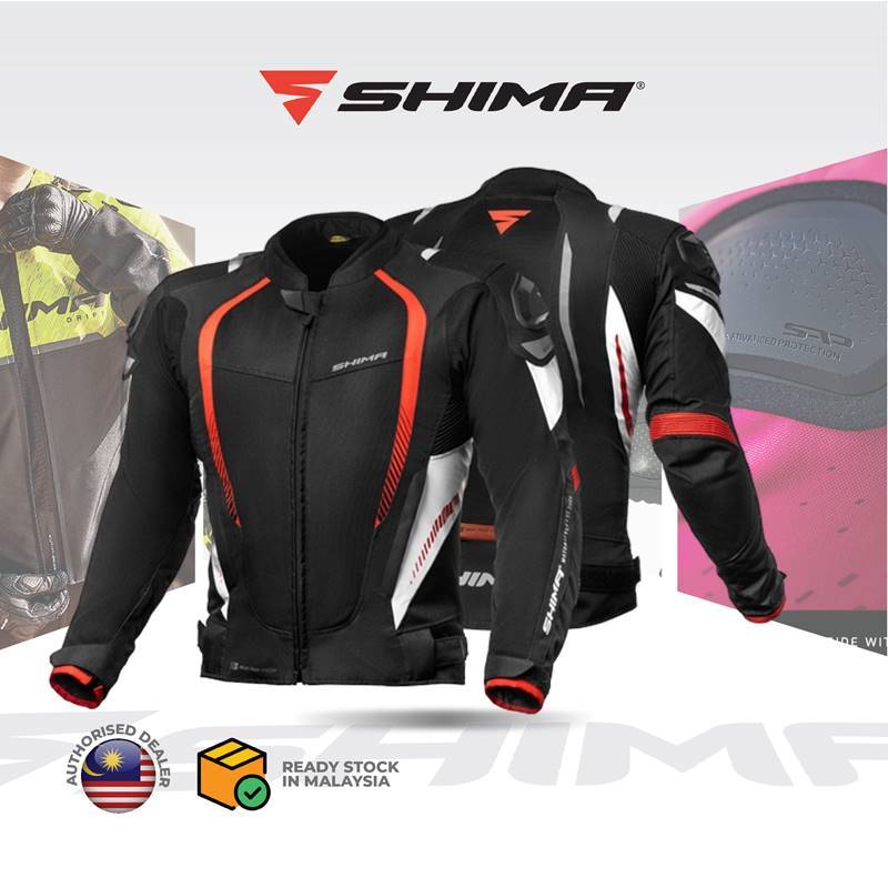 SHIMA MESH PRO Motorcycle Jacket - Black/Red | Shopee Malaysia