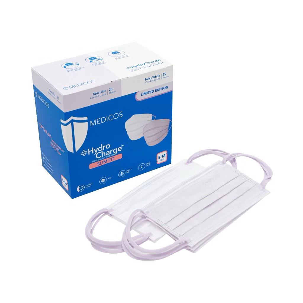 MEDICOS Slim Fit (Size S/M 165) HydroCharge 4ply Surgical Face Mask ...
