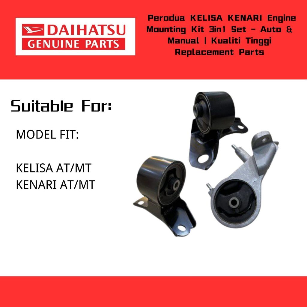 Perodua KELISA KENARI Engine Mounting Kit 3in1 Set – Auto & Manual ...