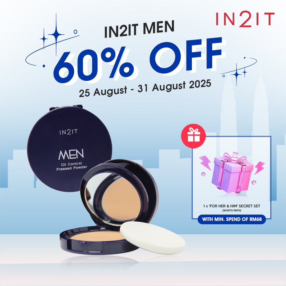 IN2IT Men Oil Control Pressed Powder 7g (MOPM) | Shopee Malaysia
