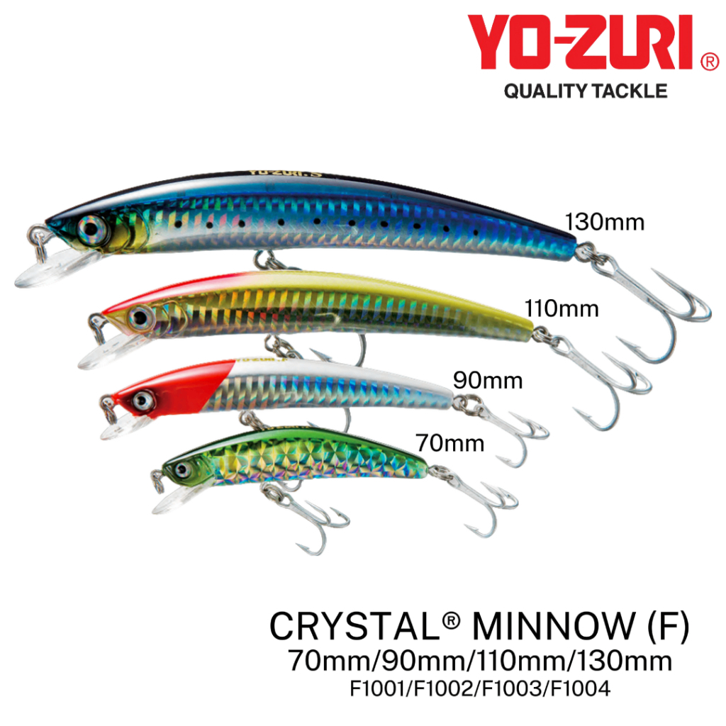 YOZURI - CRYSTAL MINNOW 70mm/90mm/110mm/130mm F1001/F1002/F1003/F1004 ...
