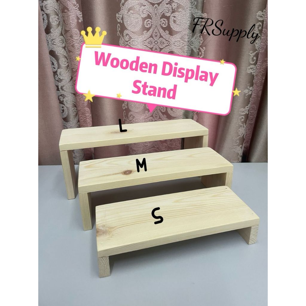 U-Shape Kayu Display Stand/Wooden Stacking Display Stands/Ladder Rack/3 ...