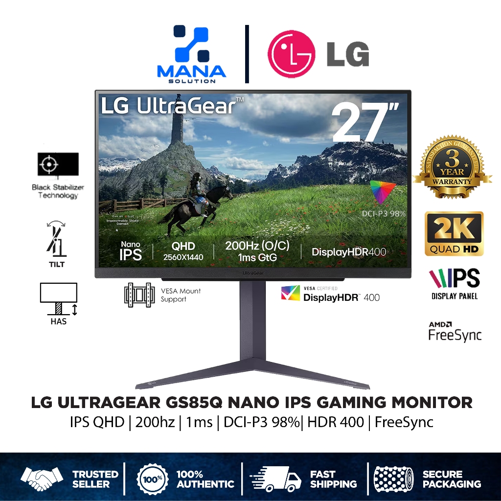 LG 27" Ultragear 27GS85Q & 32GS85Q Gaming Monitor | Nano IPS | QHD ...