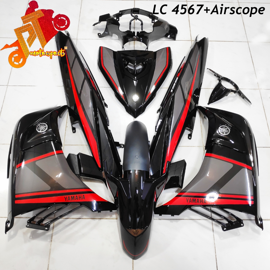 Yamaha LC 135 V1 V2 V3 V4 V5 V6 V7 Cover Set Body Set Black Hitam Merah ...