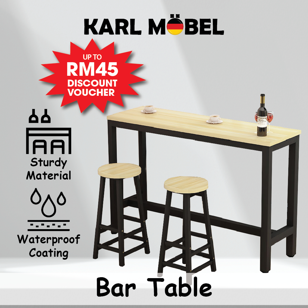 Bar table Set Meja bar set makan Stool High chair Kerusi tinggi Modern ...