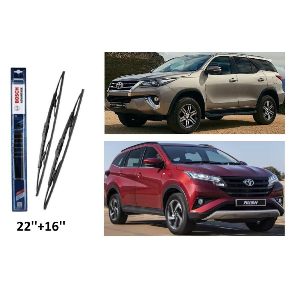 Fortuner Wiper Rush Wiper Bosch Advantage Wiper 22+16 (1 set) | Shopee ...