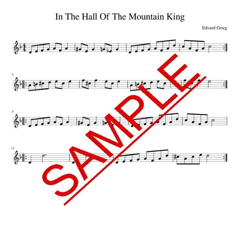 In the Hall of the Mountain King (Edvard Grieg) Violin Music Sheet ...