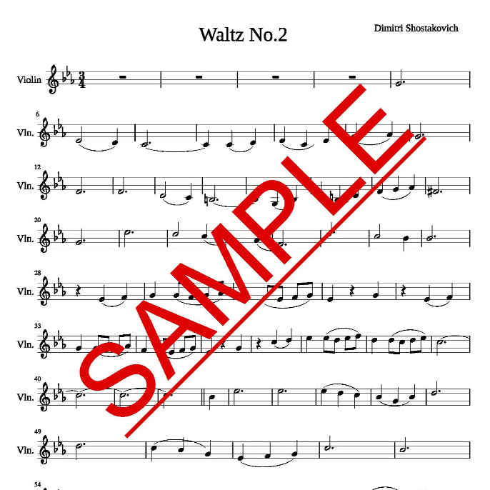 Waltz No. 2 (Dmitri Shostakovich) Violin Music Sheet | Sheet Music [PDF ...