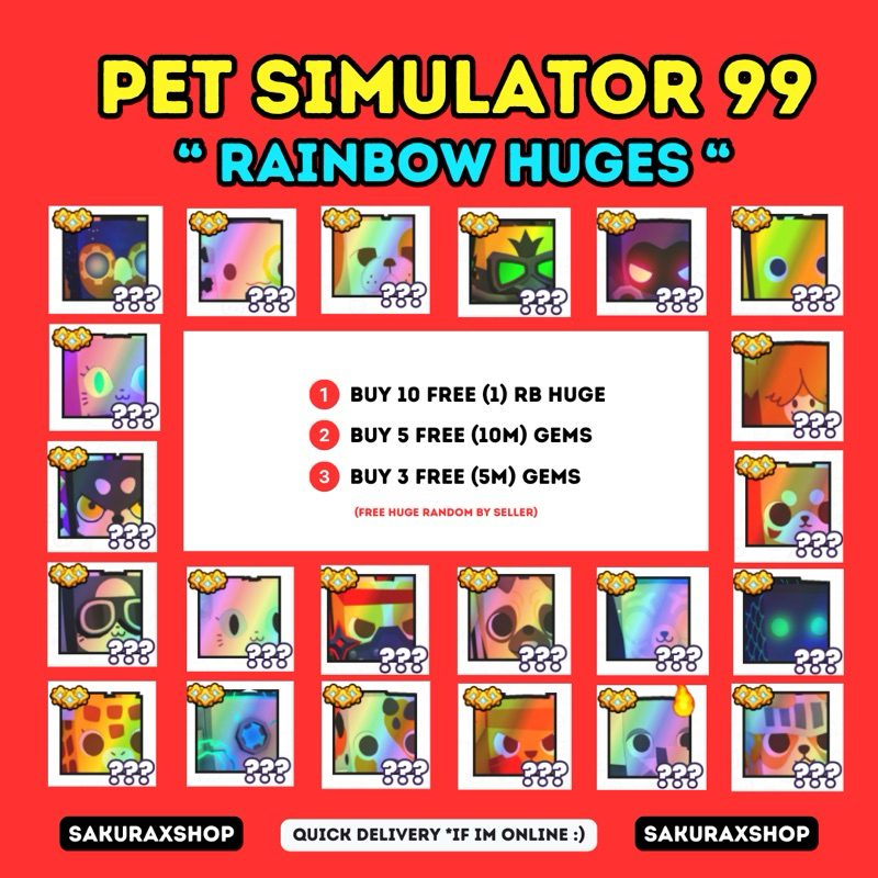 PS99 RAINBOW HUGE PET PC Game V2 | Shopee Malaysia