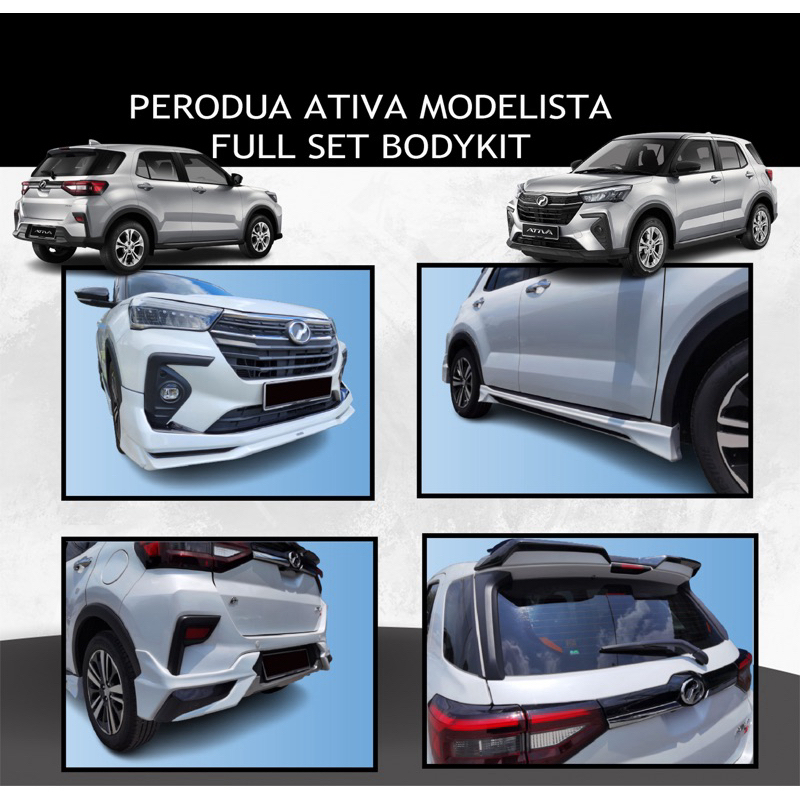 PERODUA ATIVA 2021 MODELISTA FULL SET BODYKIT FRONT SKIRT,SIDE SKIRT ...