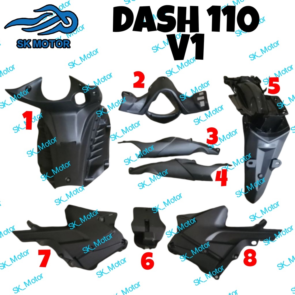 Honda WAVE DASH 110 V1 DASH110 V1 Inner Cover Full Set Mainpipe Handle Rear Body Tank Cover L/R ...