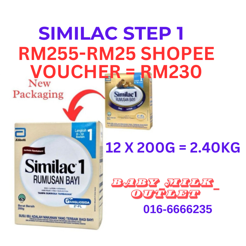 Similac step 1 200g (200g *12=2.4kg) Exp:092026(new version& packing) | Shopee Malaysia