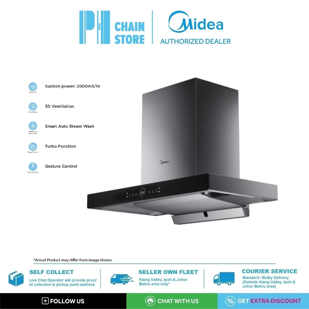 MIDEA MCH-90M80AT 2000m3/hr COOKER HOOD (DUCT OUT ONLY) | KITCHEN RANGE ...