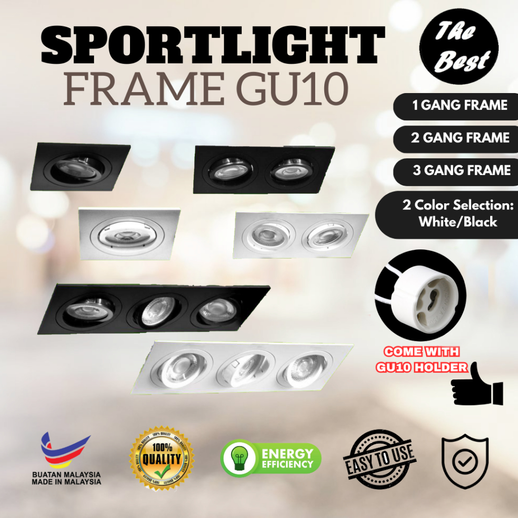 Eyeball Spotlight Frame GU10 Adjustable Angle 1 Gang 2 Gang 3 Gang ...