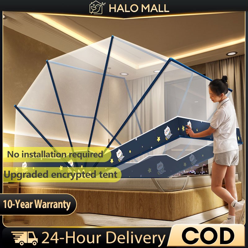 Upgrade 6 Brackets Mosquito Net Adult Foldable Portable Kelambu Khemah ...