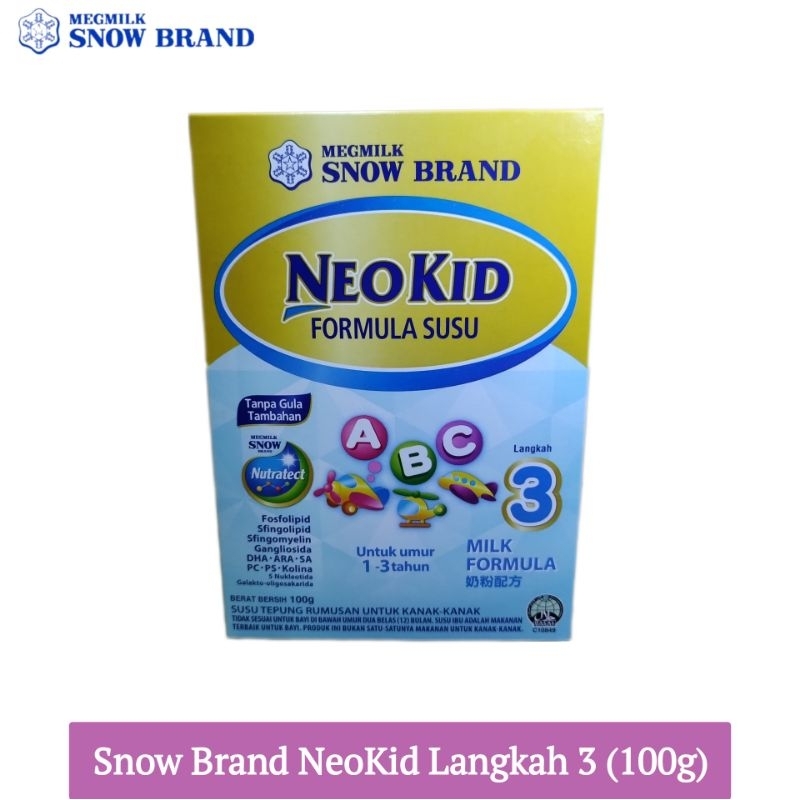 SNOW BRAND Neo Kid Langkah 3 (1 - 3 tahun) Pek Mini 100g | Shopee Malaysia