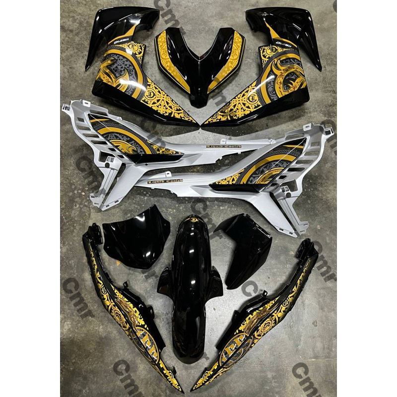 Cover Set Y16 V1/Y16 V2 Abs Batik Gold Silver/Batik purple Silver Siap ...