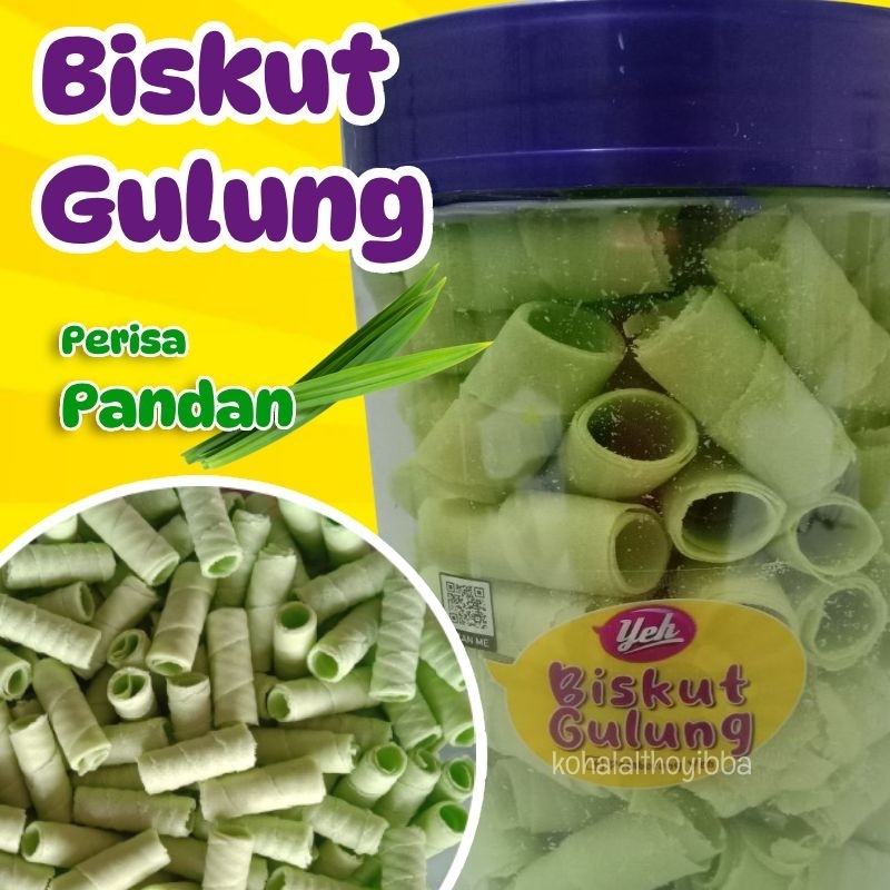 Biskut Gulung Perisa Pandan / Crunchy Mini Wafer Roll Pandan Flavour ...