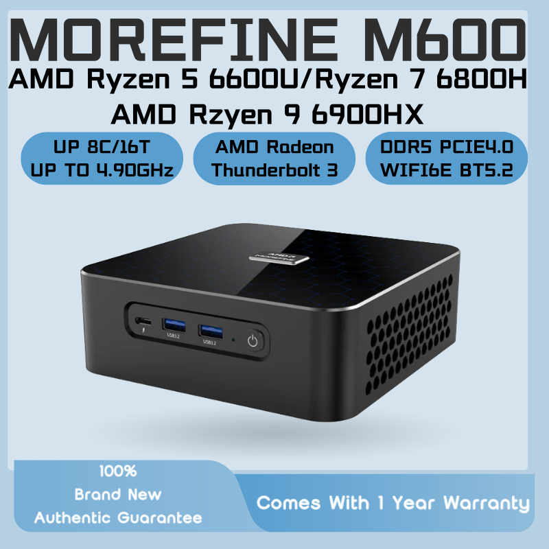 Morefine M600 MINI PC AMD Ryzen 5 6600U Ryzen 7 6800H Rzyen 9 6900HX ...