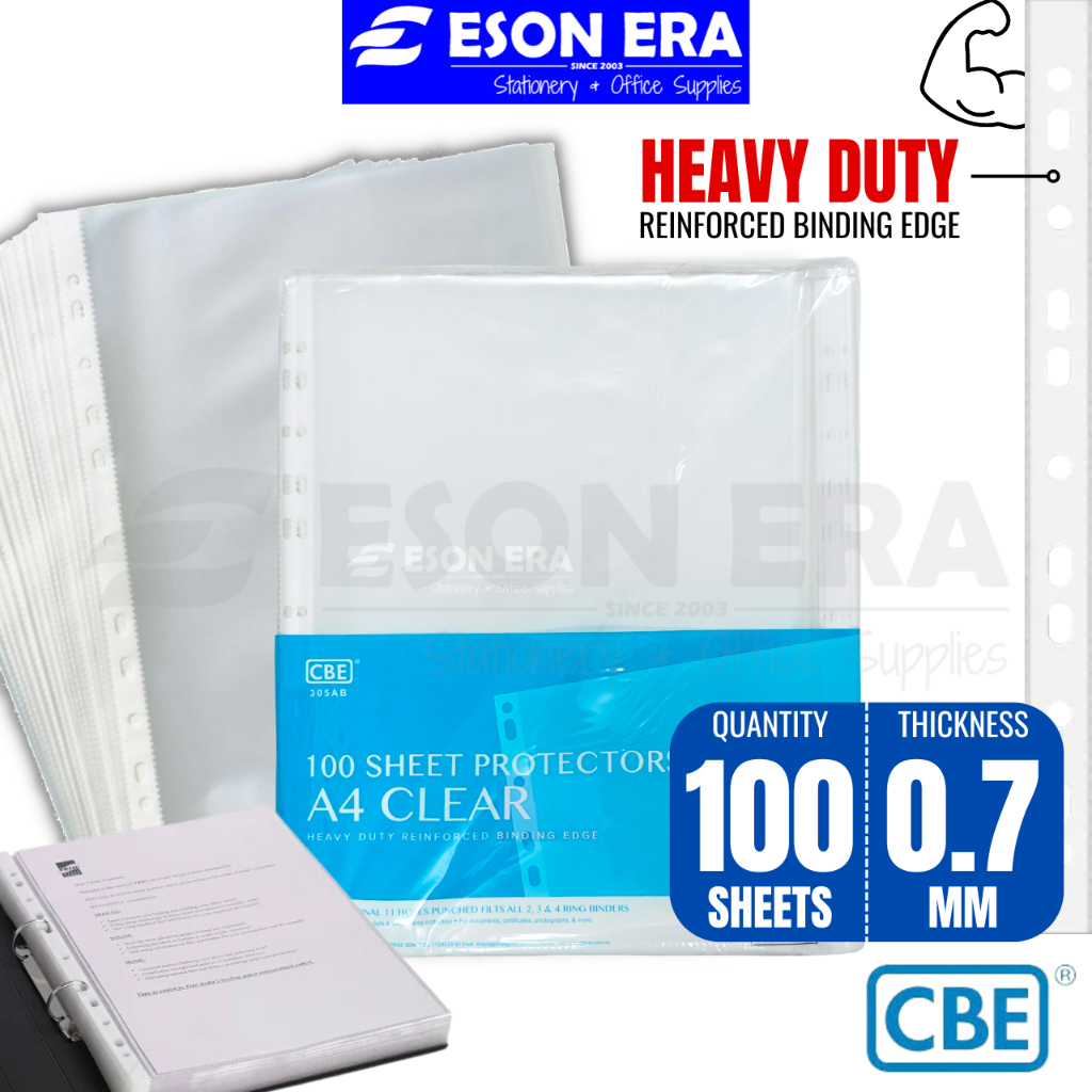 CBE Sheet Protector A4 100sheet/pack 0.7mm Plastic 305AB | Shopee Malaysia