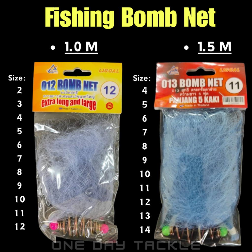 LIGOAL 012/013 Bomb Net Fishing Net Jaring Bomb 1.5m / 1.0m Made in ...