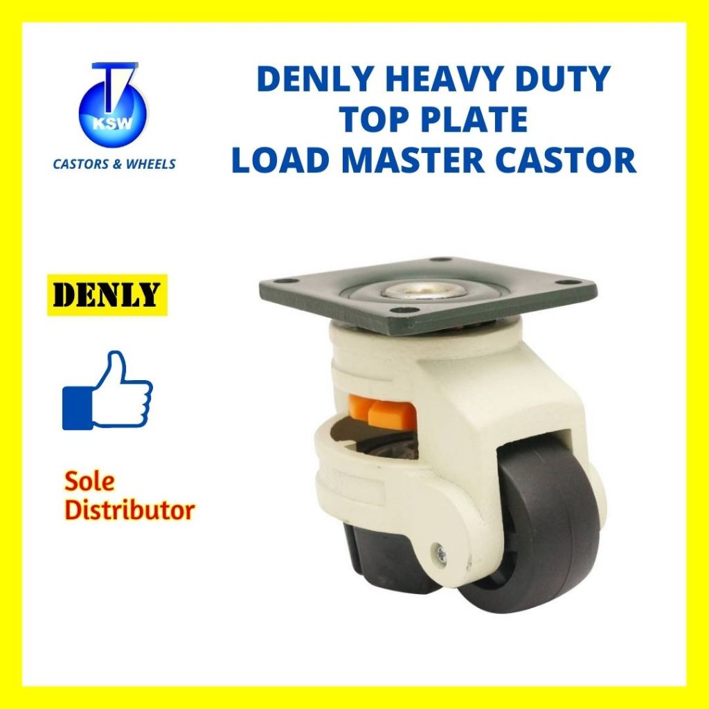 DENLY Heavy Duty Top Plate Nylon Load Master Industrial High Quality Adjustable Castor Wheel ...