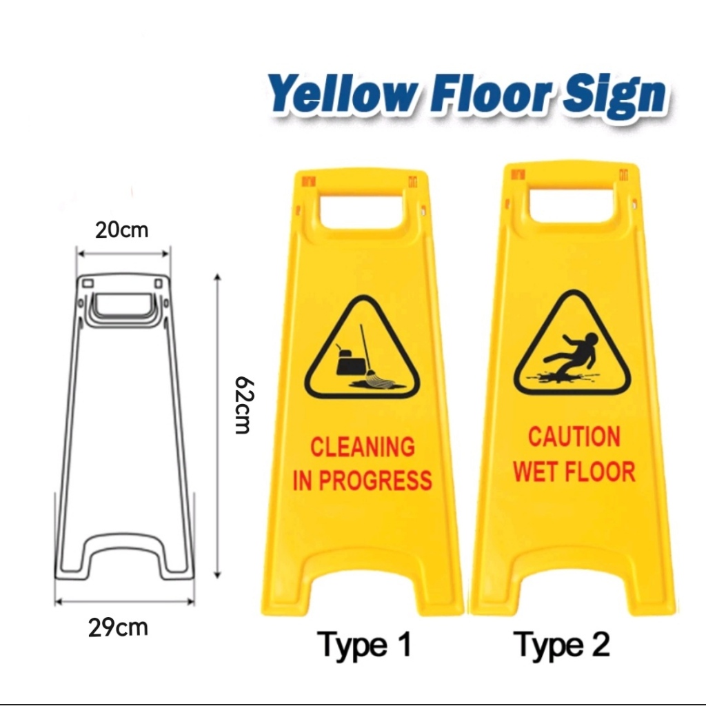 Safety Floor Signage / CAUTION WET FLOOR A-Standing PVC Floor Folding ...