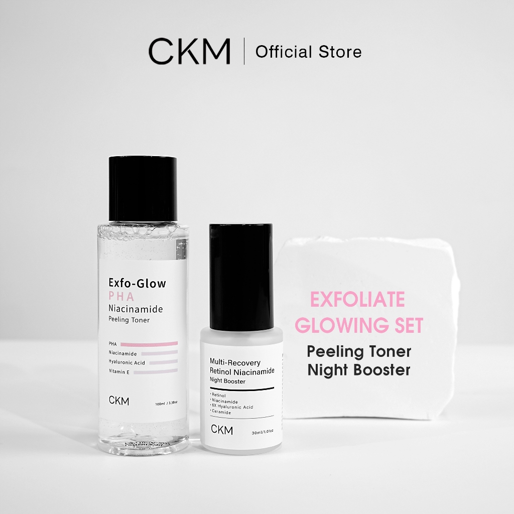 CKM Multi-Recovery Retinol Niacinamide Night Booster & Exfo-Glow PHA ...