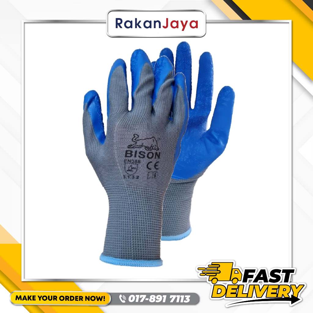 BISON GRIP AIRY RUBBER GLOVE (1 DOZEN / 12 PAIR) | Shopee Malaysia