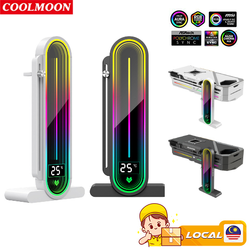 Coolmoon ARGB GPU Adjustable Support Smart Temperature 5V3P Graphic ...