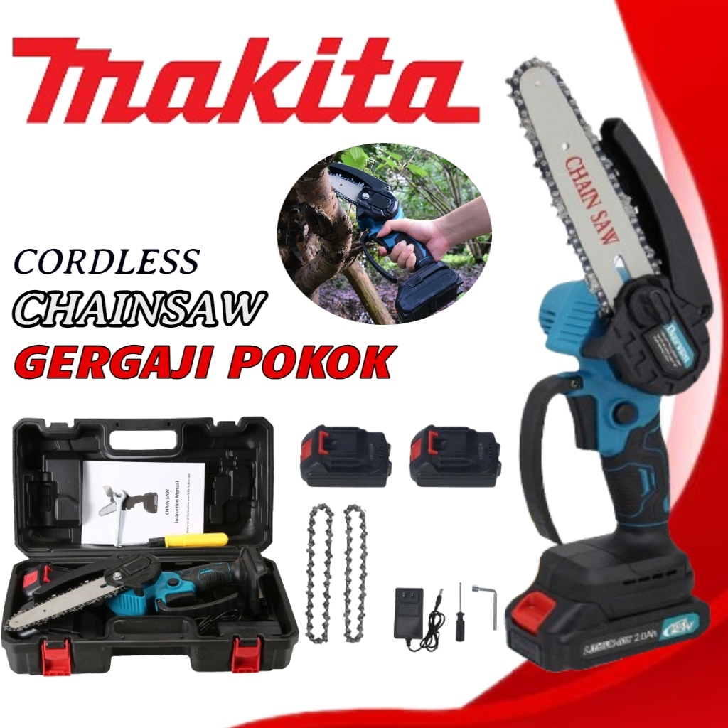 Mesin Potong Pokok Gergaji Pokok Makita Chainsaw Cordless Pruning Saw ...
