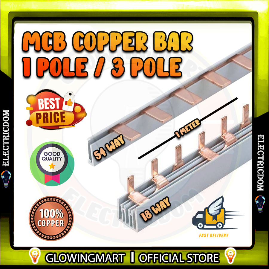 MCB COPPER BAR 63A 1Pole 54Way / 3Pole 18Way MCB Copper Bus Bar with ...