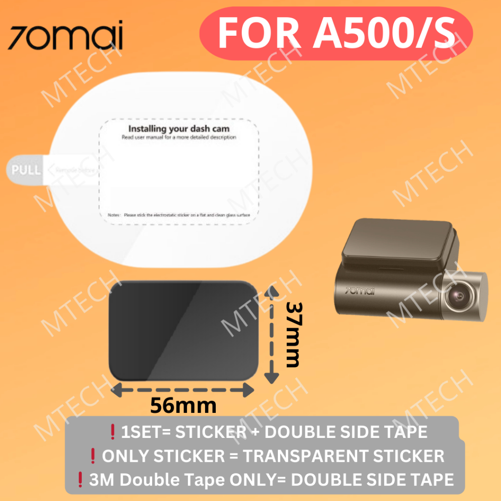 🇲🇾[ORIGINAL] 70MAI Electrostatic Sticker DDPAI A500 PRO 4K RC06 3M ...